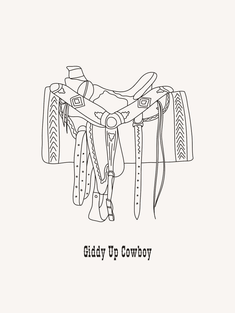 Giddy Up Cowboy B&W Art Print by The Western Collection – Fy!