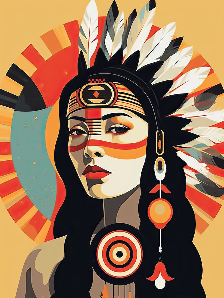 Reviving Tradition: Pop Art Native American Art Print by Art-Syndicate ...