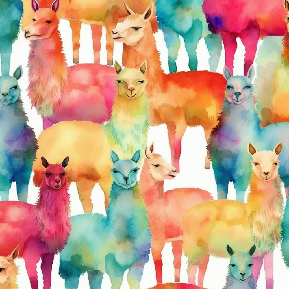 Watercolor Llamas Art Print by AI & Designs by Nina – Fy!