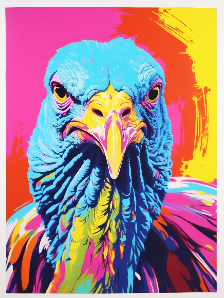 Andy Warhol Style Bird Turkey 1 Art Print by Feathered Muse – Fy!