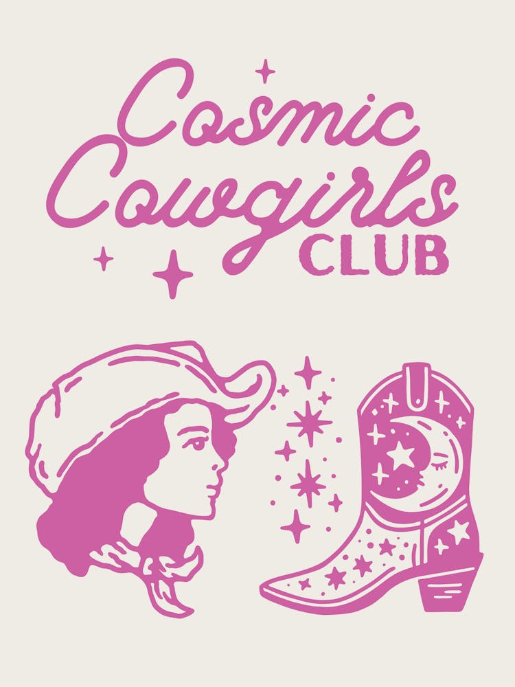 Cosmic Cowgirls Club 1 Art Print by September23rd – Fy!
