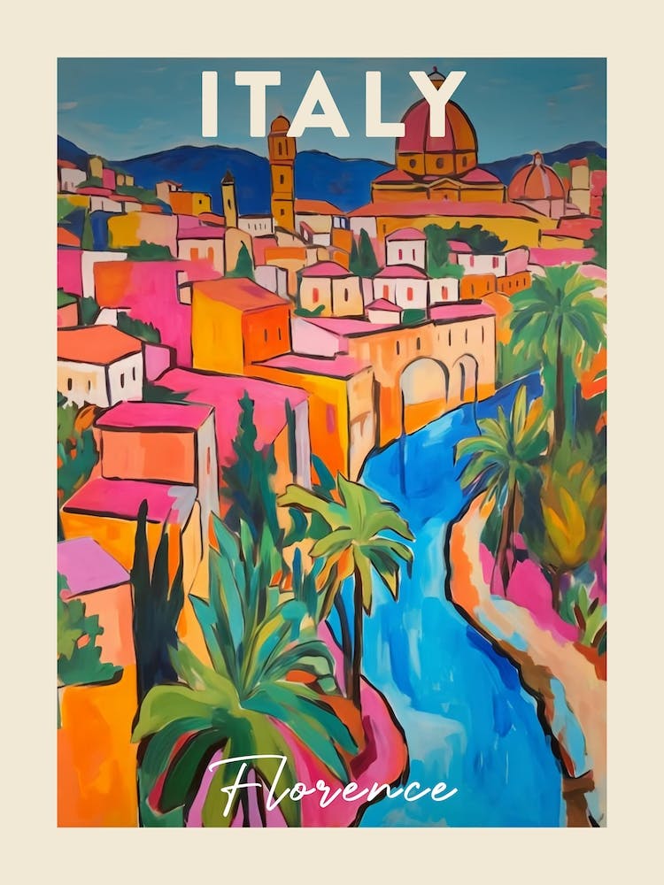 Florence Italy 1 Fauvist Painting Travel Poster Art Print by MedArt – Fy!