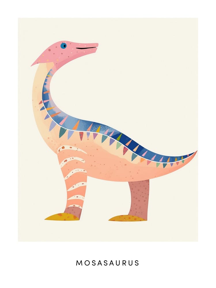 Nursery Dinosaur Art Mosasaurus Poster Art Print by Scribble Studio – Fy!