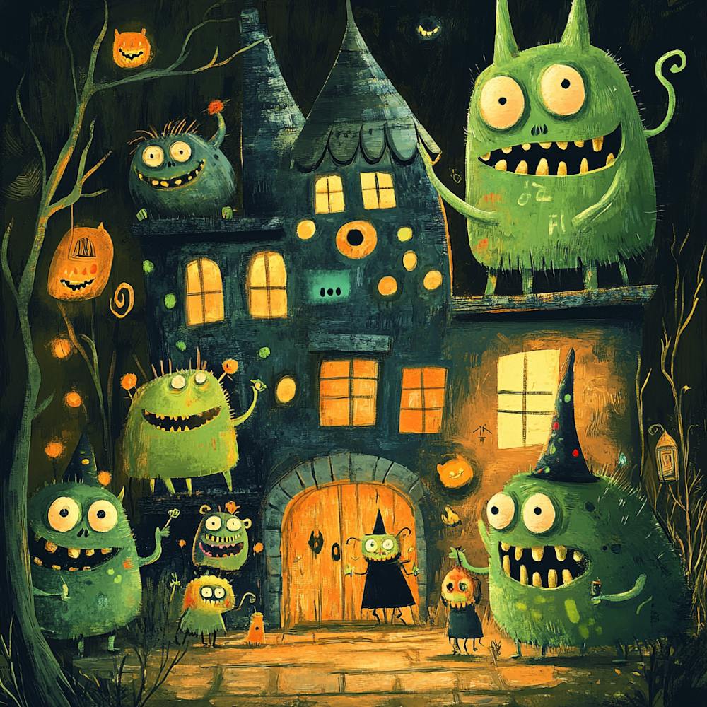 Monsters In The House Art Print by AI & Designs by Nina – Fy!