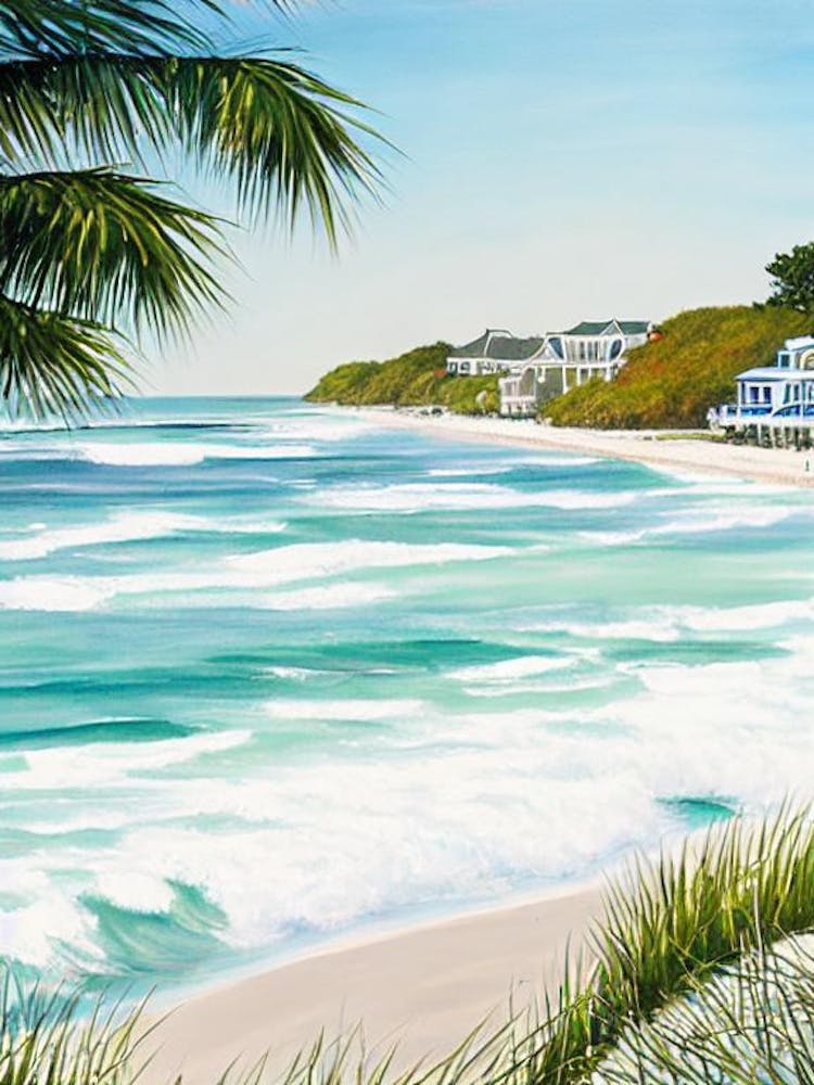 Wrightsville Beach, North Carolina Contemporary Illustration 1 Art ...
