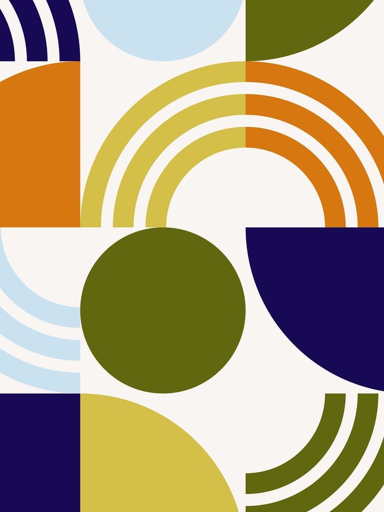 Midcentury Modern Shapes Abstract Poster 7 Art Print by Vivid Pear – Fy!
