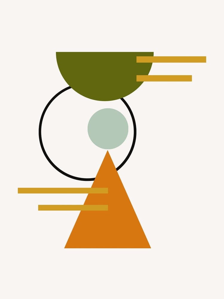 Midcentury Modern Shapes Abstract Poster 2 Art Print by Vivid Pear – Fy!