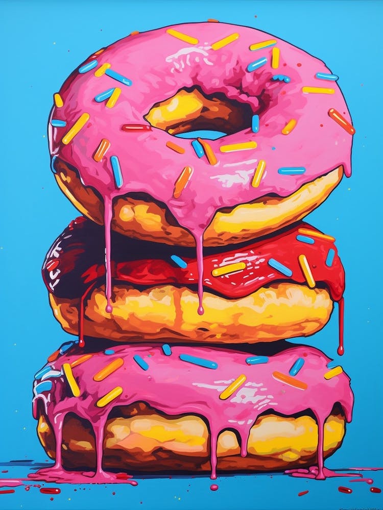 Pop Art Vivid Donuts 4 Art Print by PopArt Pals – Fy!