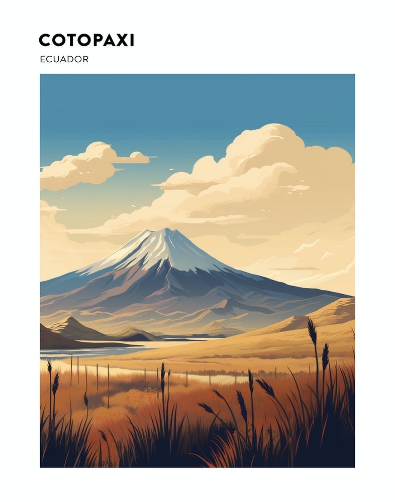 Cotopaxi National Park Ecuador 1 Hiking Trail Landscape Poster Art ...