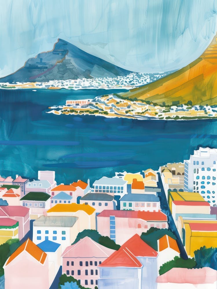 Travel Poster Happy Places Cape Town 2 Art Print by Travel Poster ...