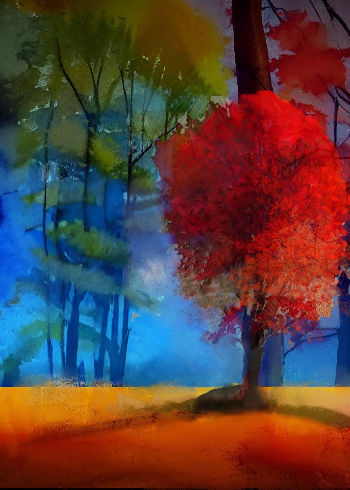 Flamboyant Red Tree Art Print by Ruth Day – Fy!