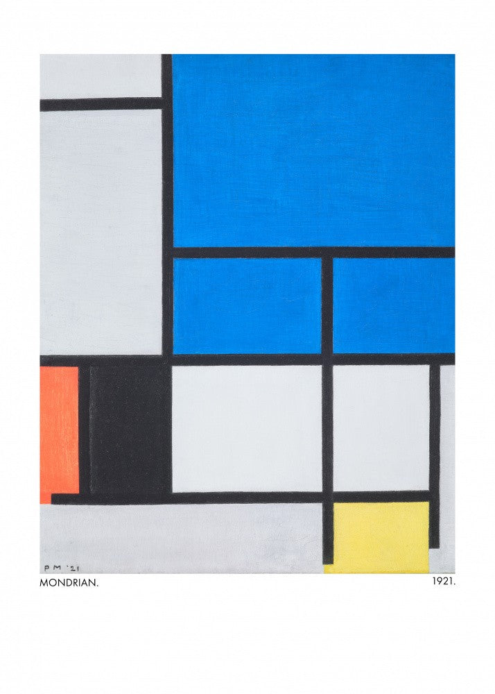 Composition with Large Blue Plane, Red, Black, Yellow, and Gray 1921 ...