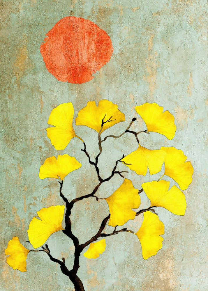 Ginko biloba and sun Art Print by Justyna Jaszke – Fy!