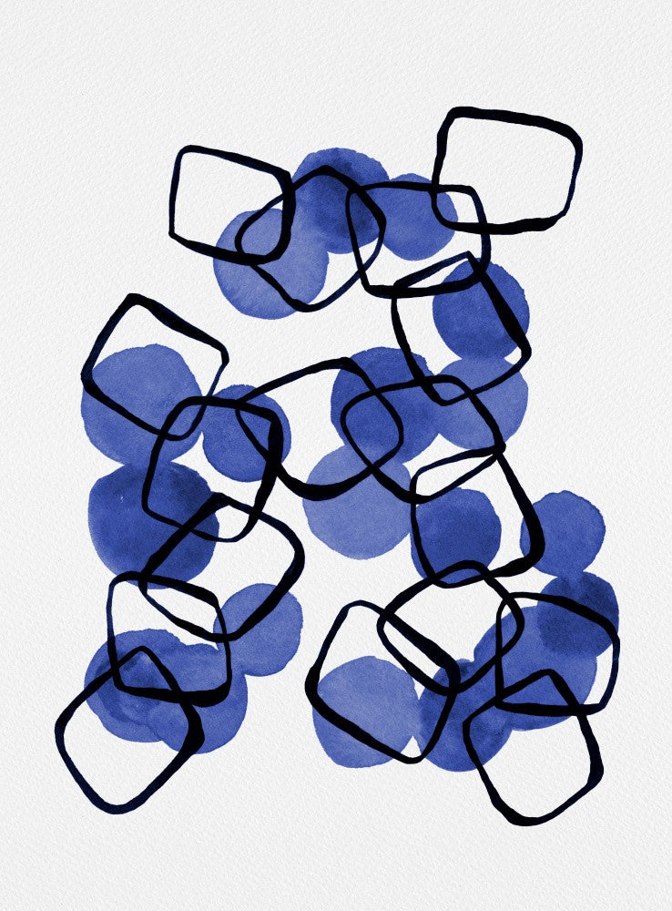 Navy Shapes Chain 2 Art Print by Michele Channell – Fy!