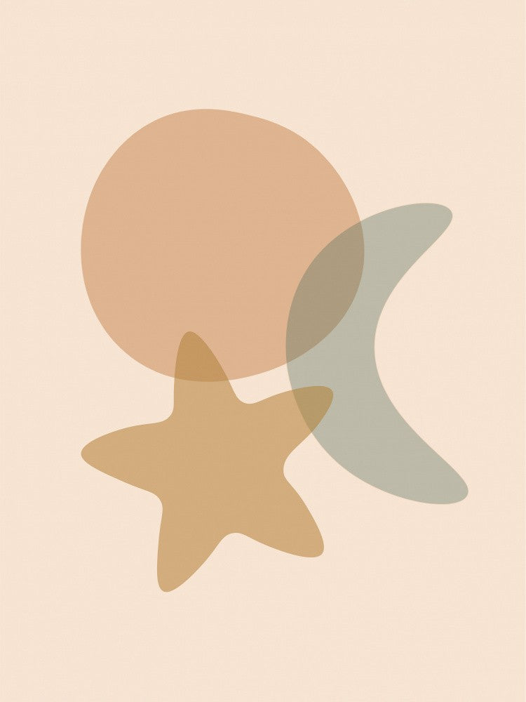 Sun Moon Stars Neutral Art Print by Natasha Playell – Fy!