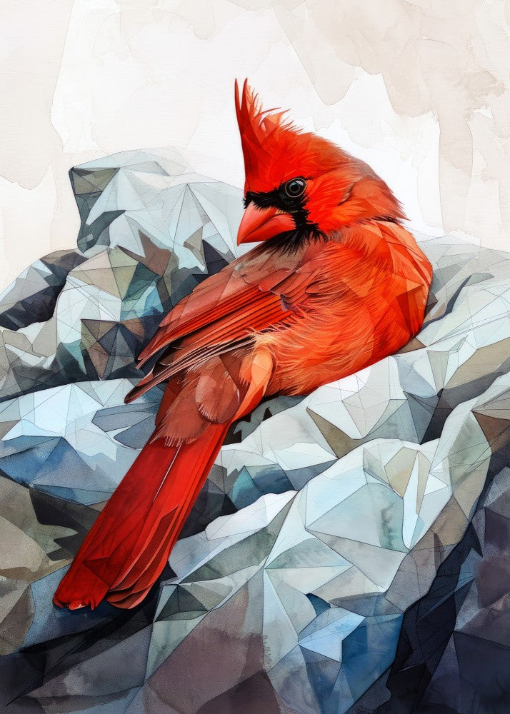 Animal Watercolor Art Bird Sleeping Red Cardinal 1 Art Print by Justyna ...