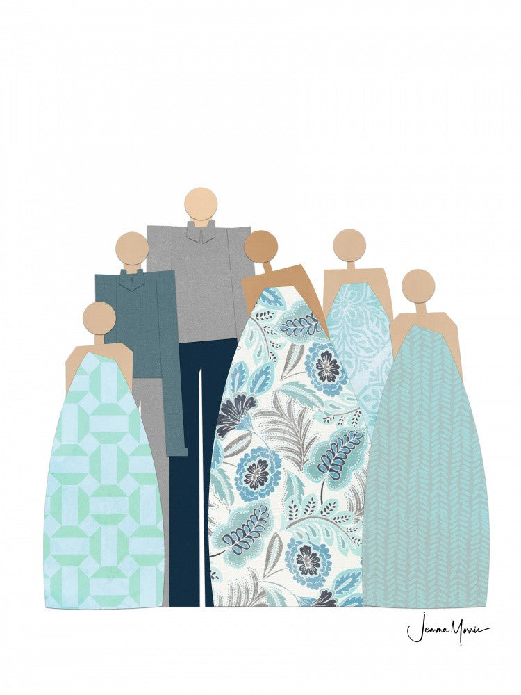 Biracial Family in Blue & Green Art Print by Jemma Morris – Fy!