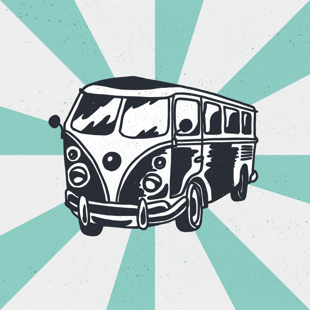 Classic Retro Bus Art Print by Marika Barsrsind – Fy!