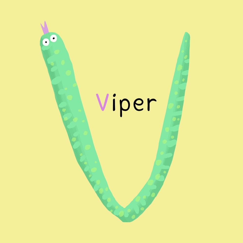 Viper Shaped Cartoon Art Print by Carla Daly – Fy!