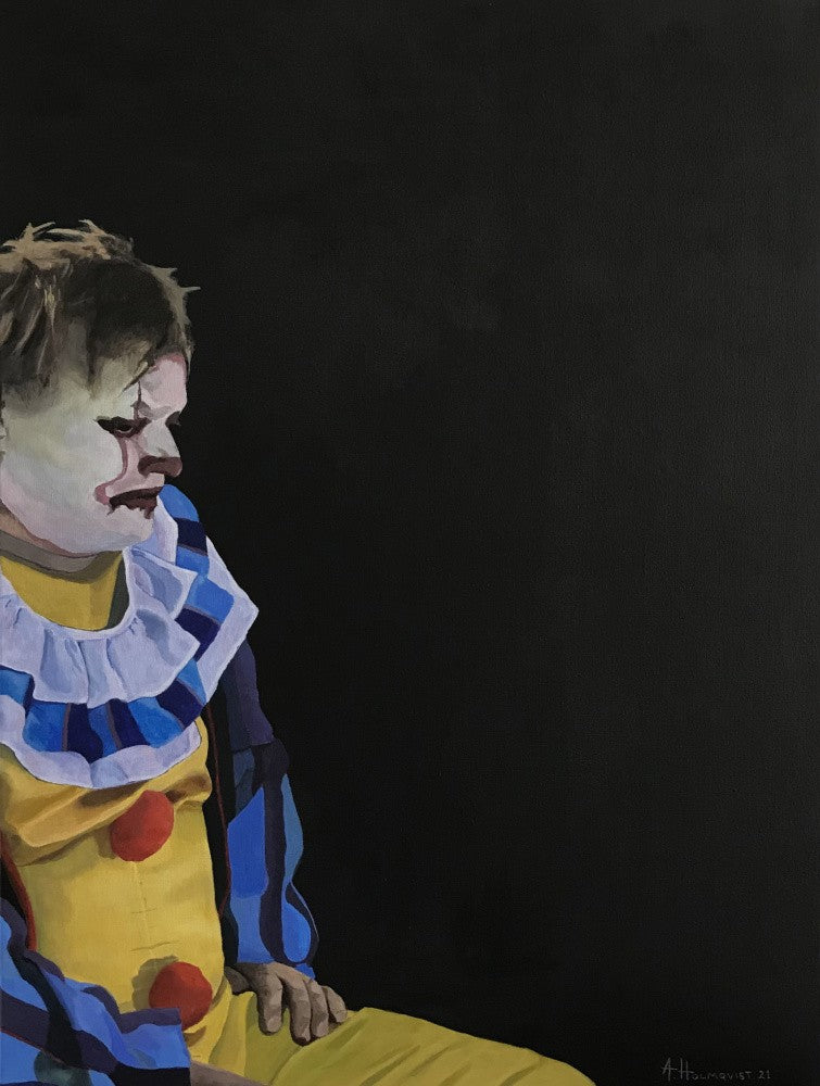 Somber Clown In A Dark Background Art Print by Borgenhag Holmqvist – Fy!