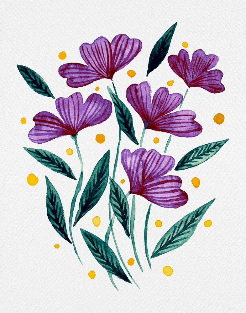 Violet Blooms Joy Art Print by Angela Minca – Fy!
