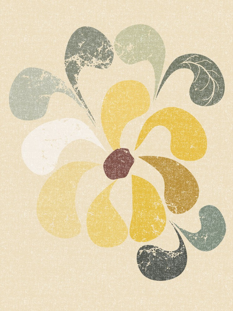 Abstract Paper Cut Flower Butter Yellow Art Print by Annick – Fy!
