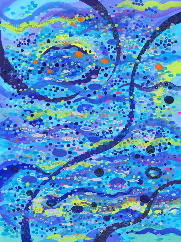 Waves and Shoals of Fish Art Print by Isabelle Brent – Fy!