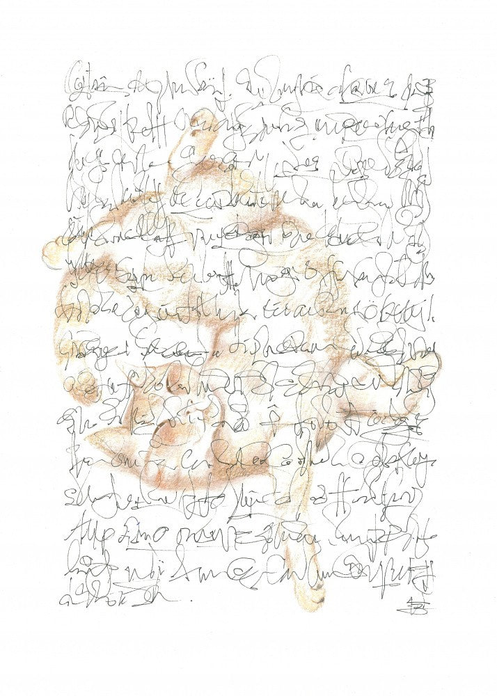 Asemic writing Ode To a Cat Art Print by Isabelle Brent – Fy!