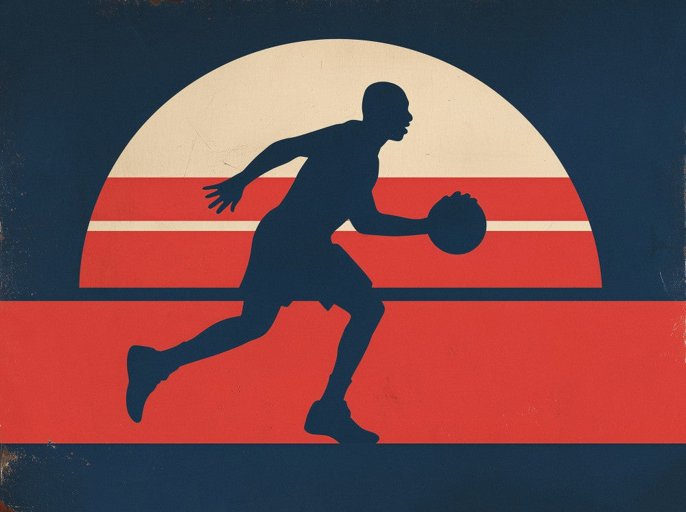 Basketball Horizontal Blue Art Print by Pictufy – Fy!