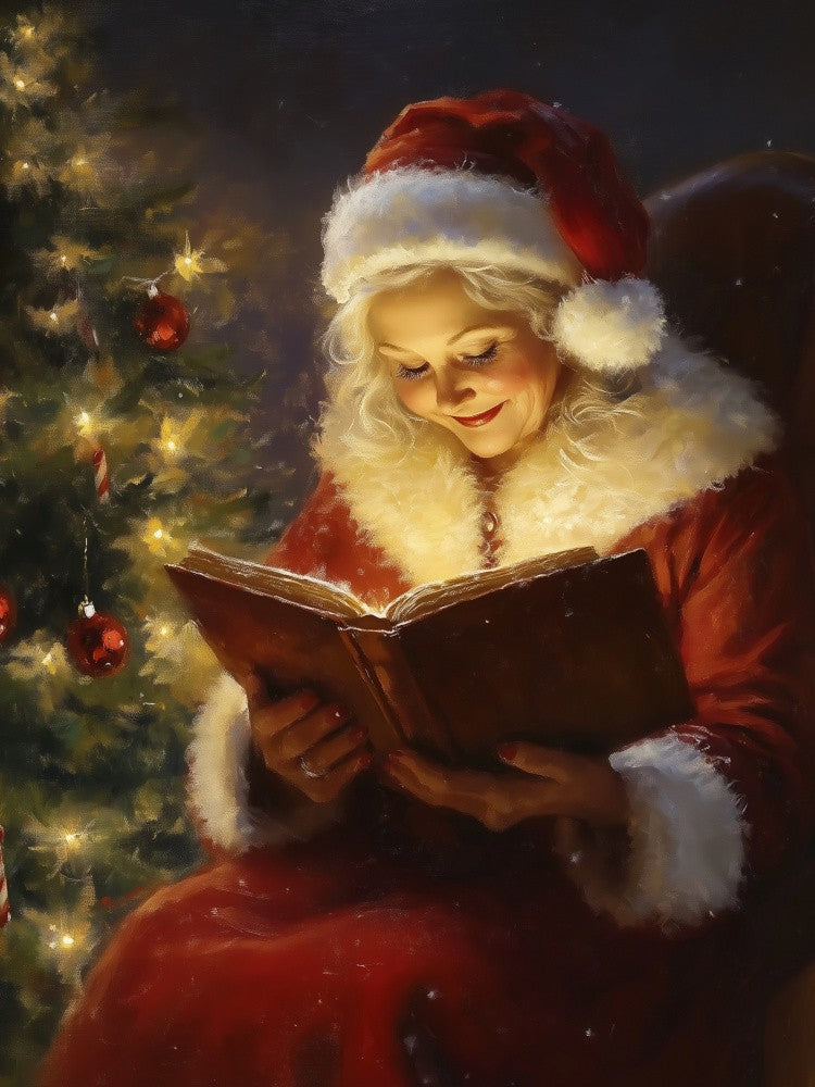 Mrs Claus Reading Art Print by Jolly And Dash – Fy!