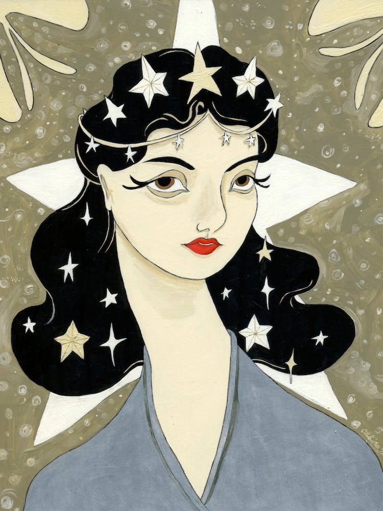 Starry Woman Art Print by Amanda Atkins – Fy!