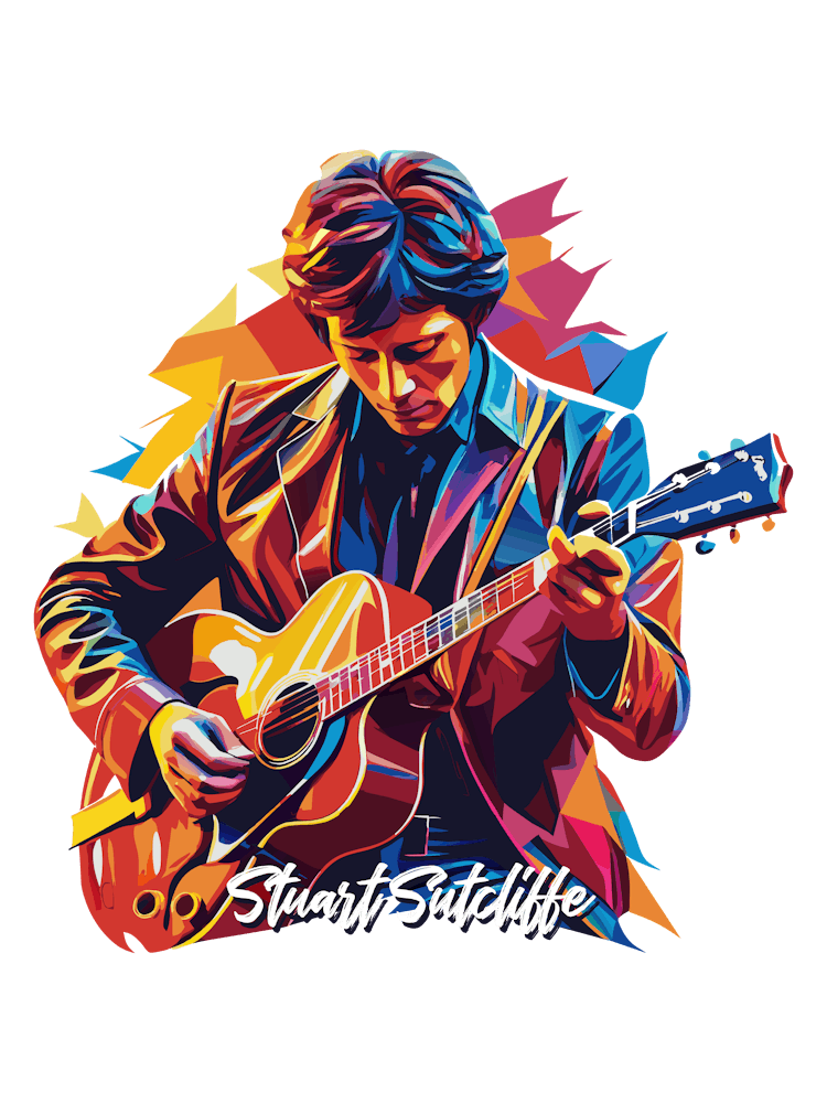 The Beatles Stuart Sutcliffe 01 Portrait Music Icon WPAP Pop Art Style ...