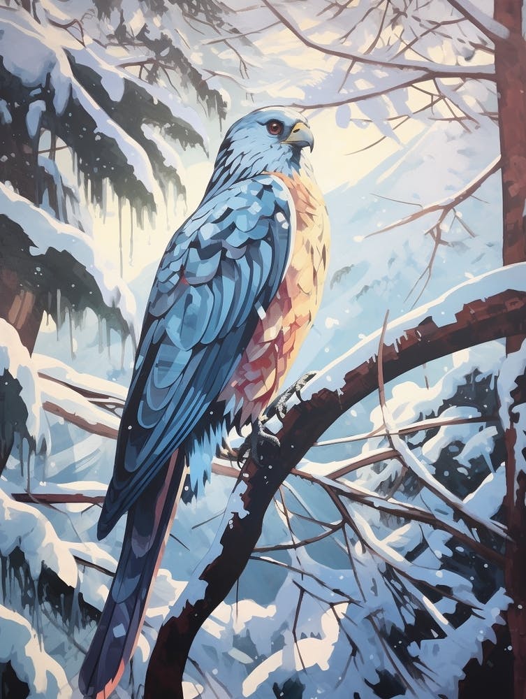Winter Falcon 2 Illustration Art Print by Bon Hiver Prints – Fy!