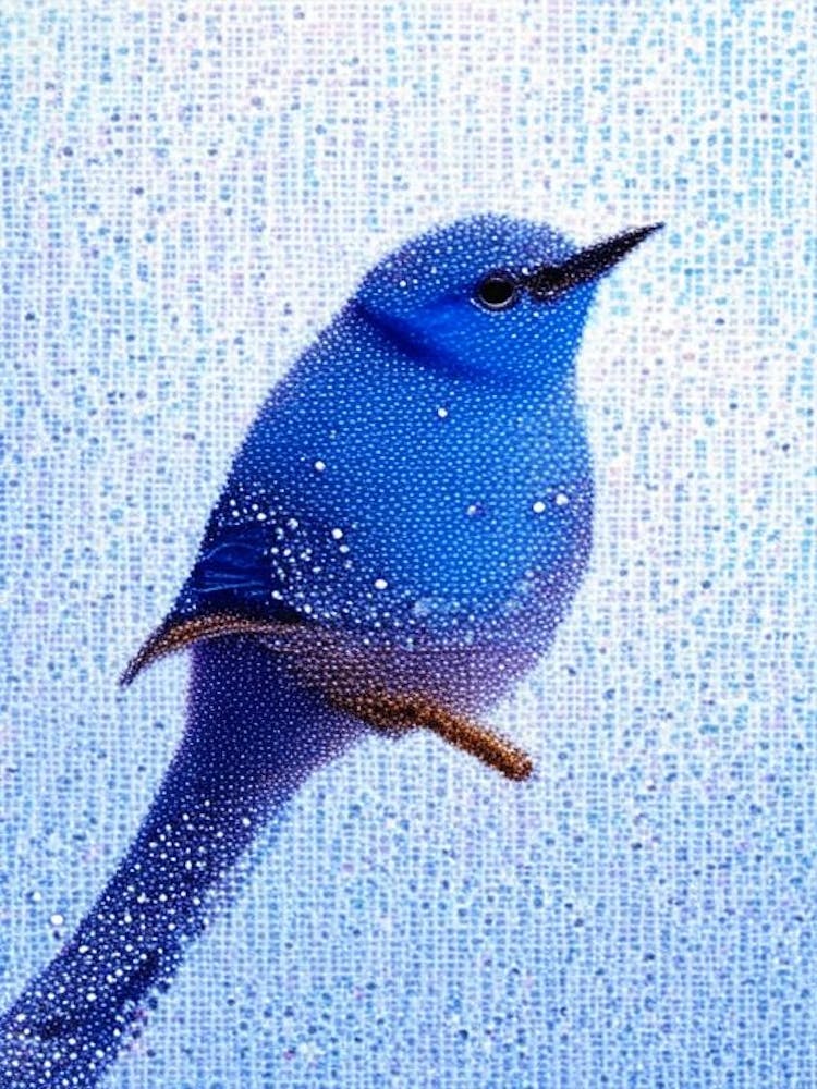 Bluebird Pointillism Bird Art Print by Featherline – Fy!