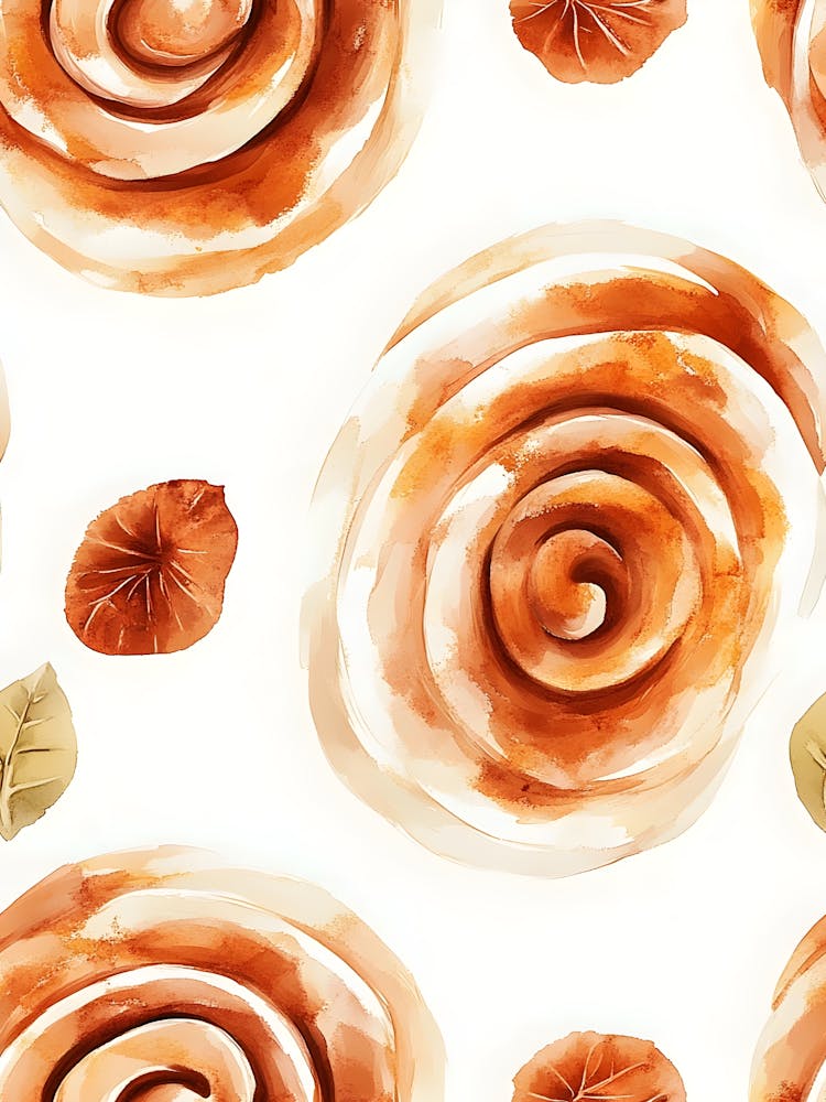 Seamless Pattern Of Cinnamon Buns Art Print by Artistry Aloft – Fy!