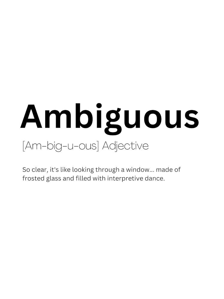 Ambiguous Definition Meaning Art Print by Kaigozen – Fy!