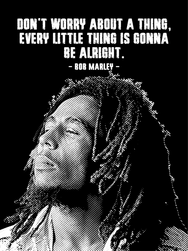 Bob Marley Quote Line Art v3 Art Print by Andika Bahtiar – Fy!