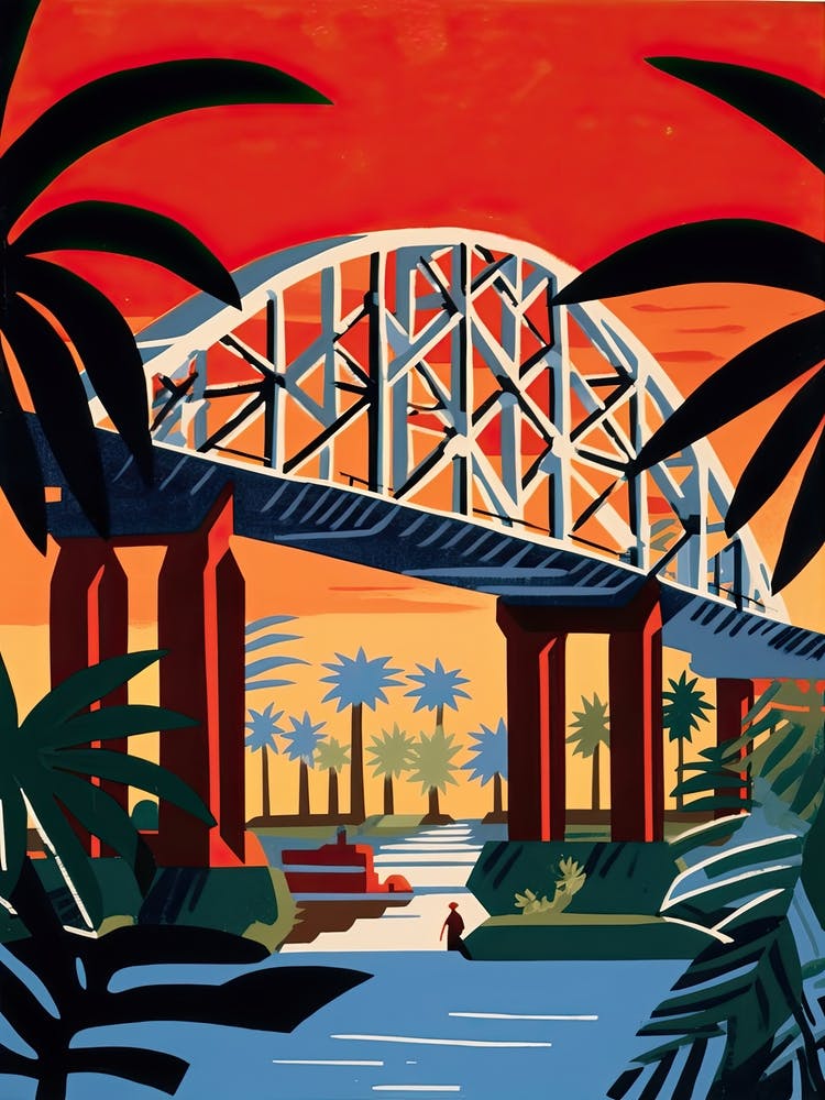 Howrah Bridge, West Bengal, India Colourful 1 Art Print by Travel ...
