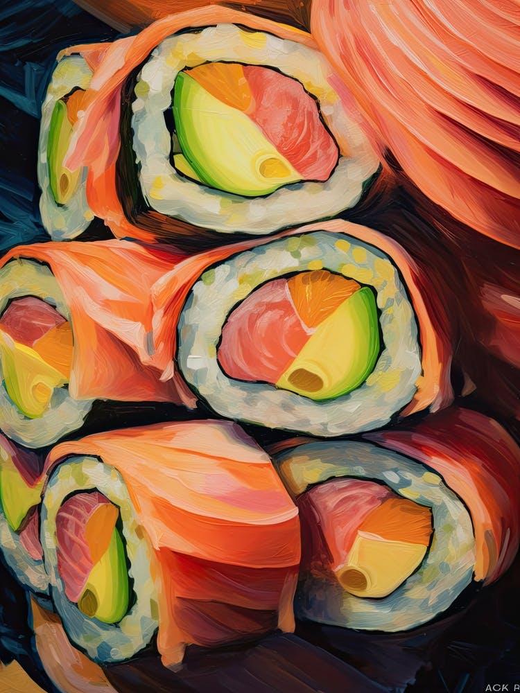 Sushi Oil Painting 6 Art Print by PopArt Pals – Fy!