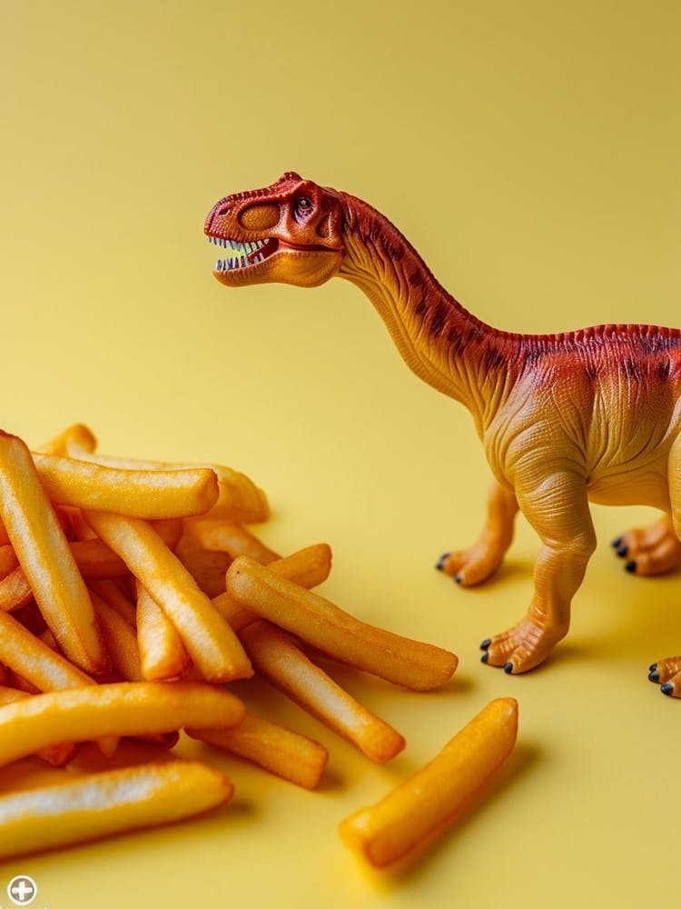 Toy Dinosaur & Fries 3 Art Print by Dino Delights – Fy!