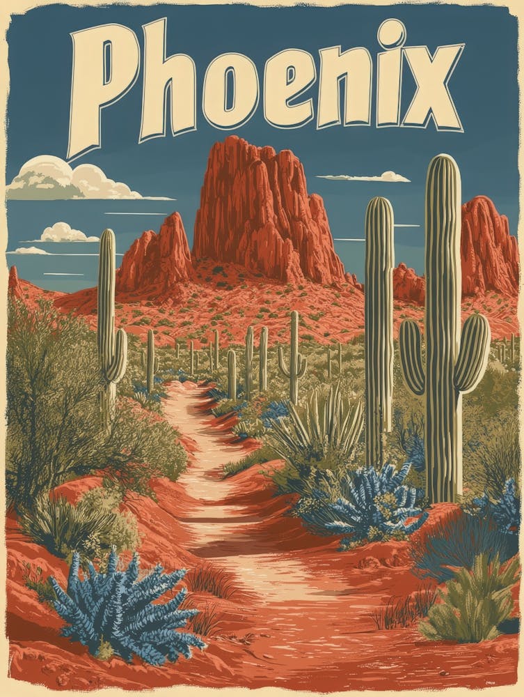 Aihrgdesign A Retro Travel Poster For Phoenix Featuring Papag 6aa8a15a ...