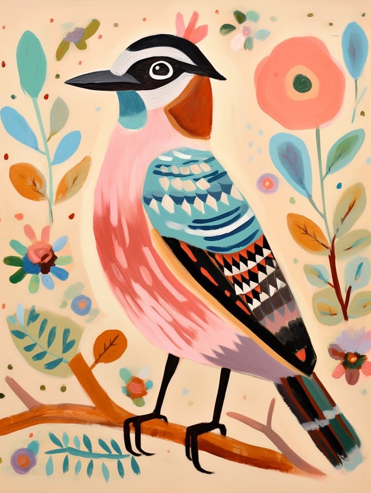 Pink Scandi Lark 4 Art Print by Feathered Muse – Fy!