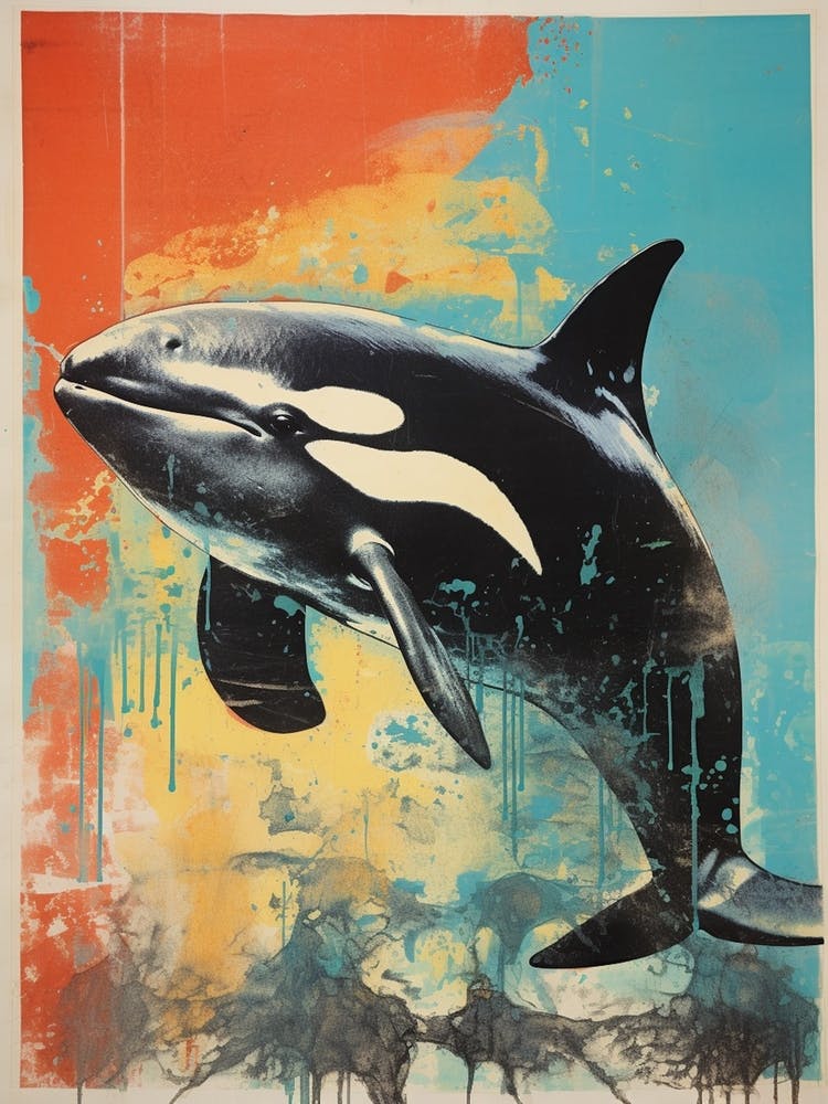 Orca Whale Screen Print Inspired 2 Art Print by PopArt Pals – Fy!