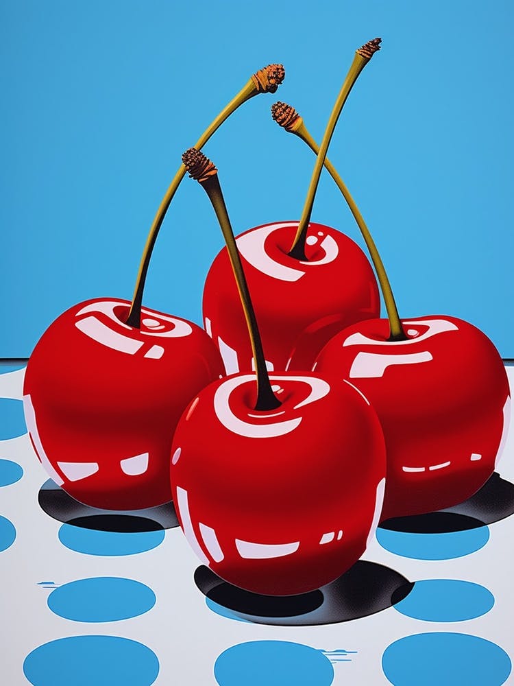 Cherries Checkerboard Inspired 1 Art Print by PopArt Pals – Fy!