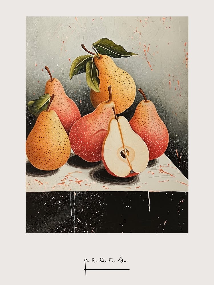 Art Deco Inspired Pears Poster Art Print by Colourful Harvest – Fy!