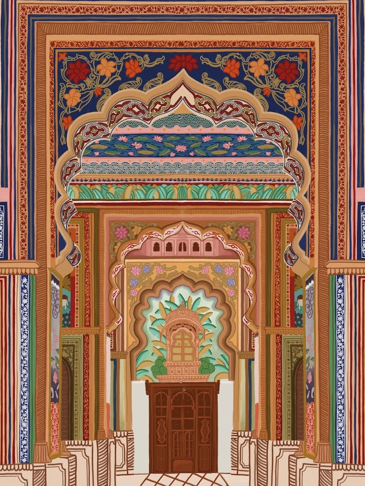 Patrika Gate Jaipur Art Print by Disha Saini – Fy!