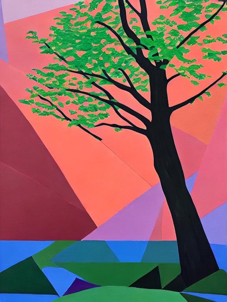 Red Alder Tree Cubist Art Print by Arboreal Impressions – Fy!