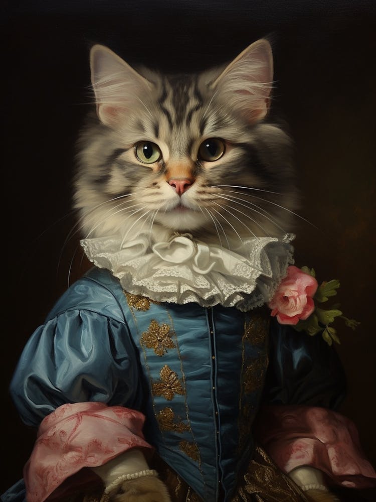 Cat In Medieval Clothing Rococo Style 6 Art Print by Meowsterpieces – Fy!