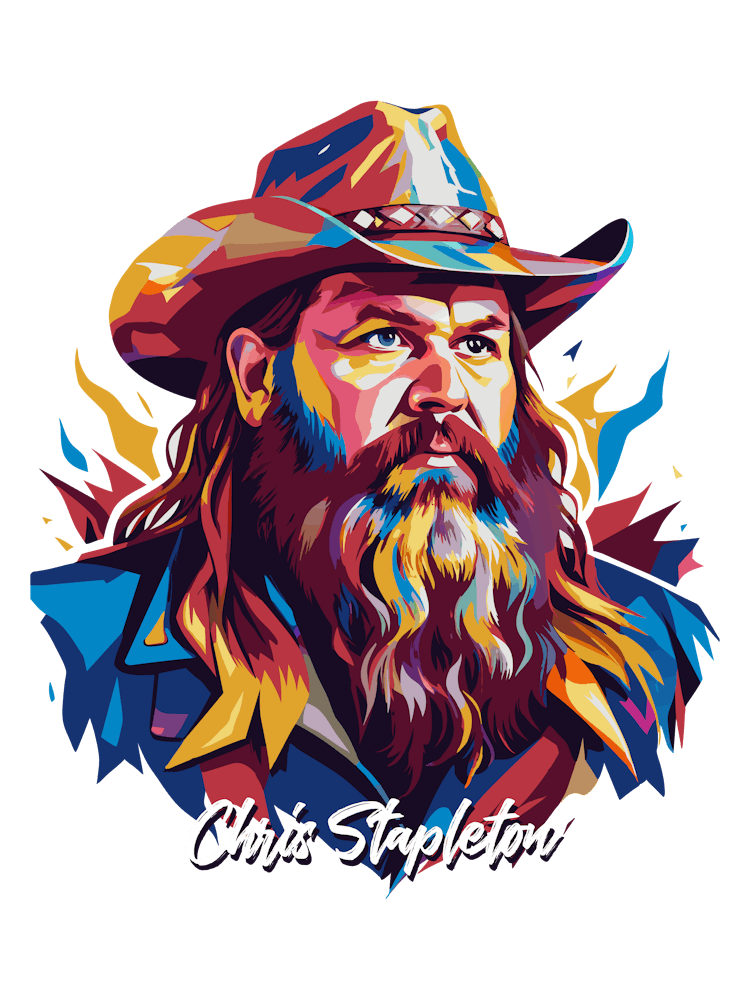 Chris Stapleton 01 Portrait Music WPAP Pop Art Art Print by ...