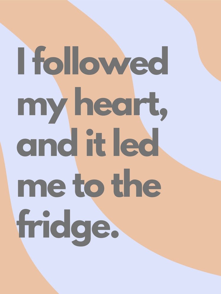 Led To The Fridge Wavy Kitchen Typography Art Print by Pictures For ...